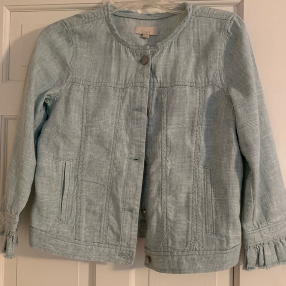 LOFT | Jackets & Coats | Lightweight Loft Jacket Size Xs In Light Blue ...